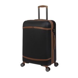 it luggage quaint 27" hardside checked 8 wheel expandable spinner, black with almond trim