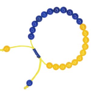 Ukraine Bracelet, Ukraine Flag Healing Crystal Bracelet - Ukraine Jewelry for Women Men Kids (Blue - Yellow Quartz Beaded)