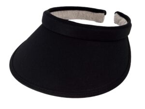 topheadwear sports cotton twill clip-on visor 3.5 inch wide brim, black