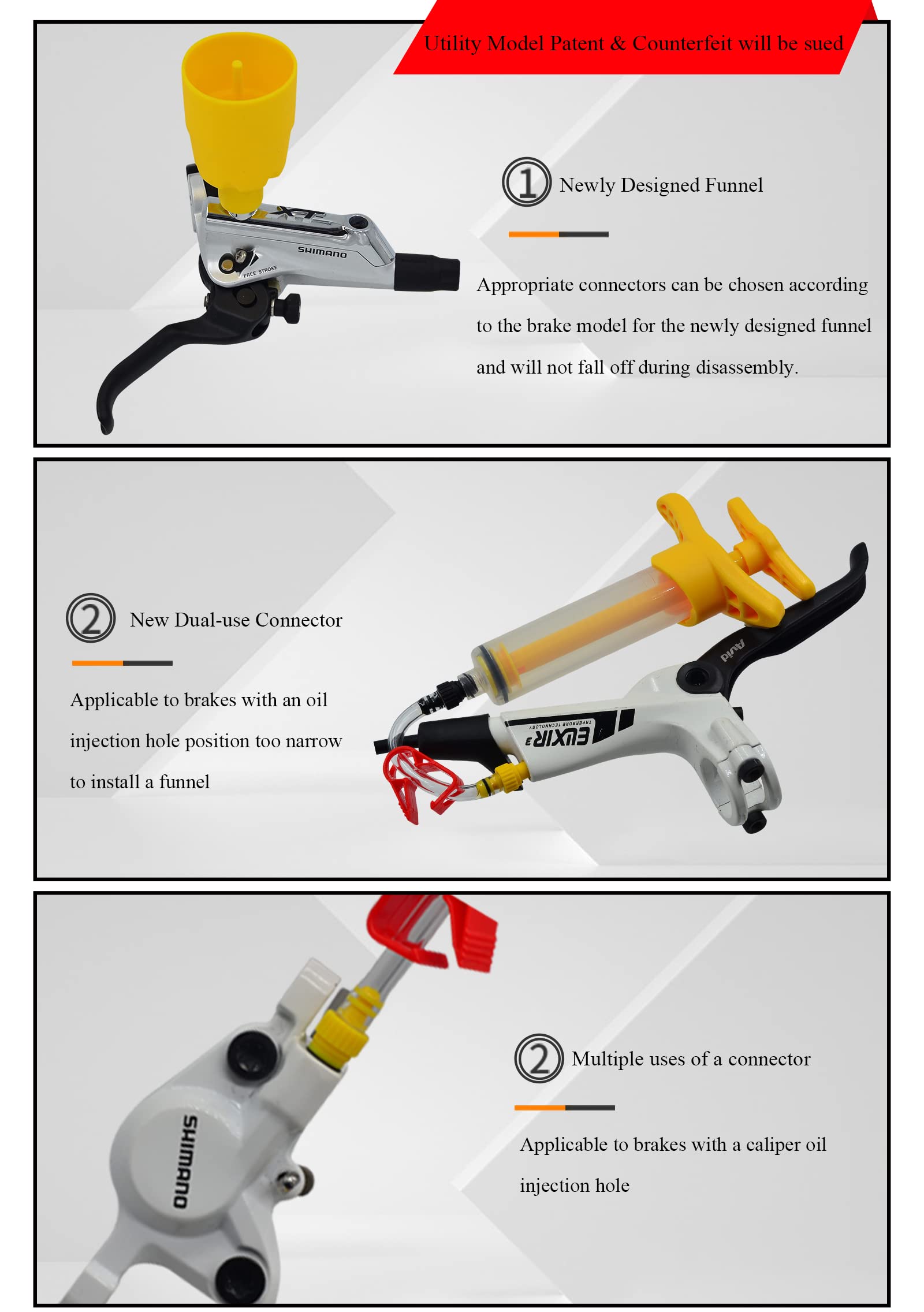 CYCEARTH Bicycle Hydraulic Disc Brake Oil Bleed Kit for All Brakes Shimano,SRAM,AVID,TEKTRO,MAGURA,Hayes,Bike Brake Repair Tool (Standard)