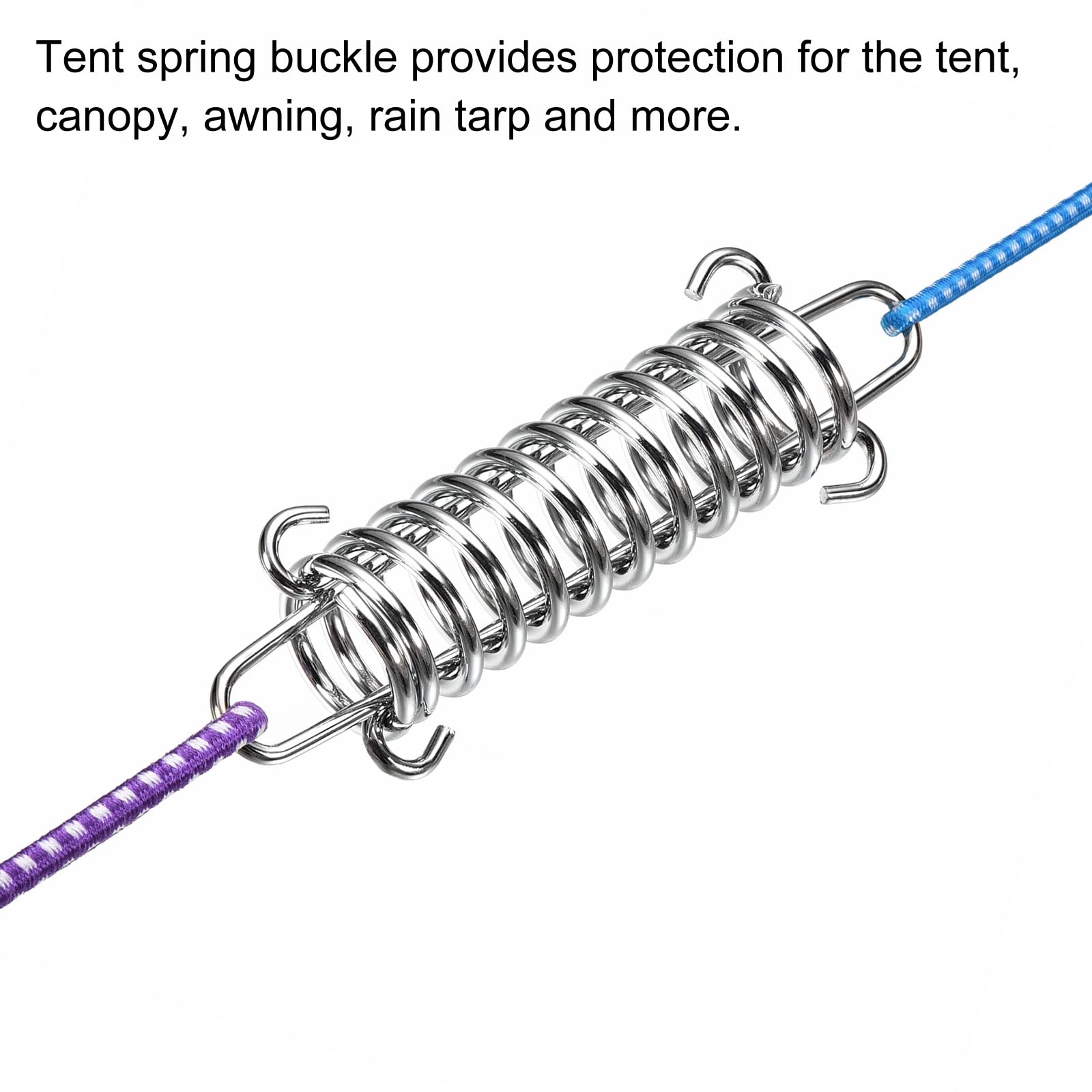 MECCANIXITY Tent Spring Buckle, 90x30mm Heavy Type Stainless Steel Rope Tensioner Accessories for Awning Tarps Wire Racks, Pack of 10