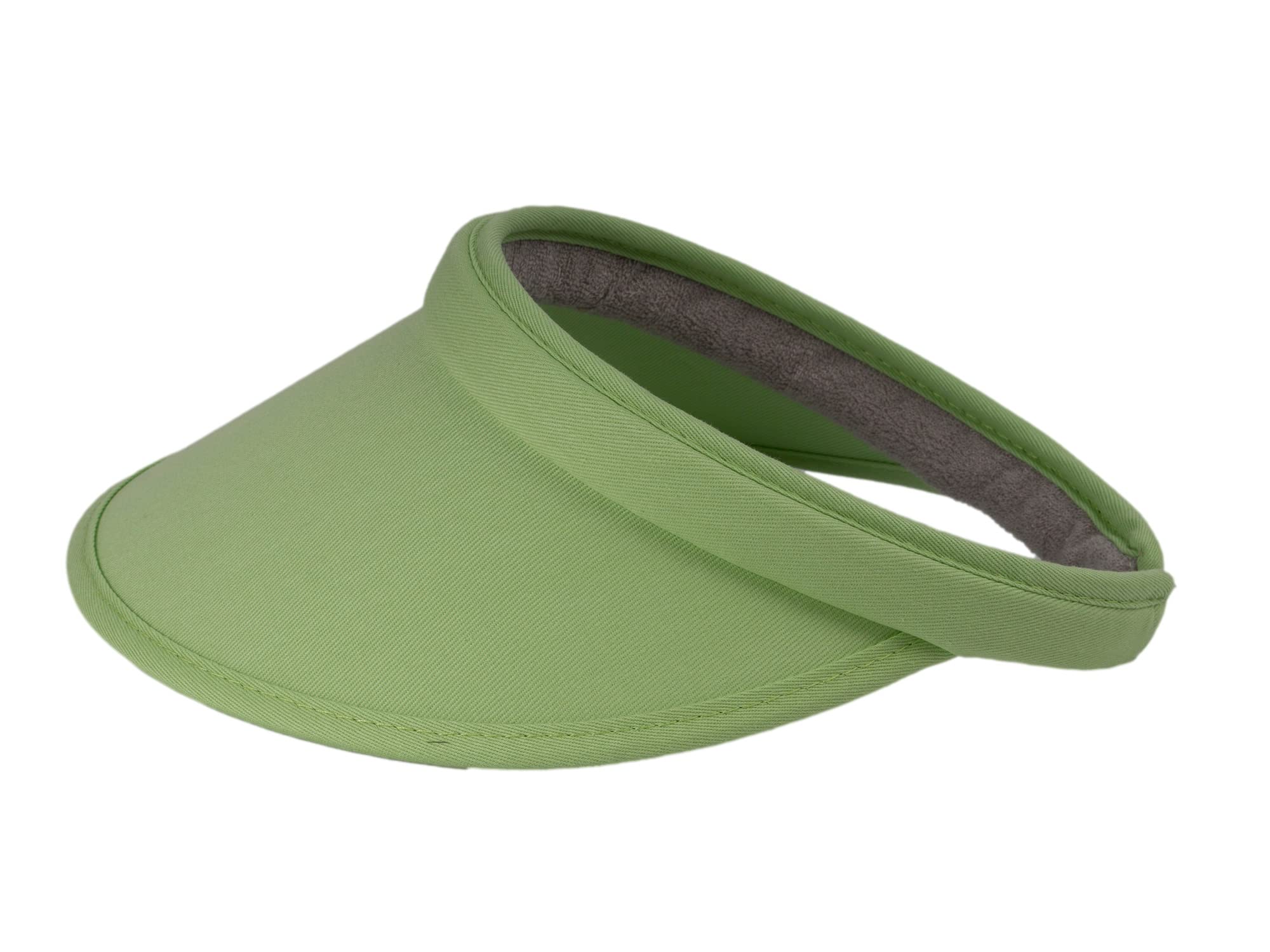 TopHeadwear Sports Cotton Twill Clip-On Visor 3.5 Inch Wide Brim, Jade Lime