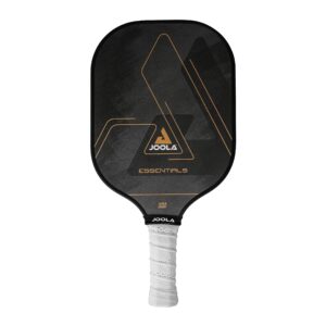 joola essentials performance pickleball paddle with reinforced fiberglass surface and honeycomb polypropylene core, black