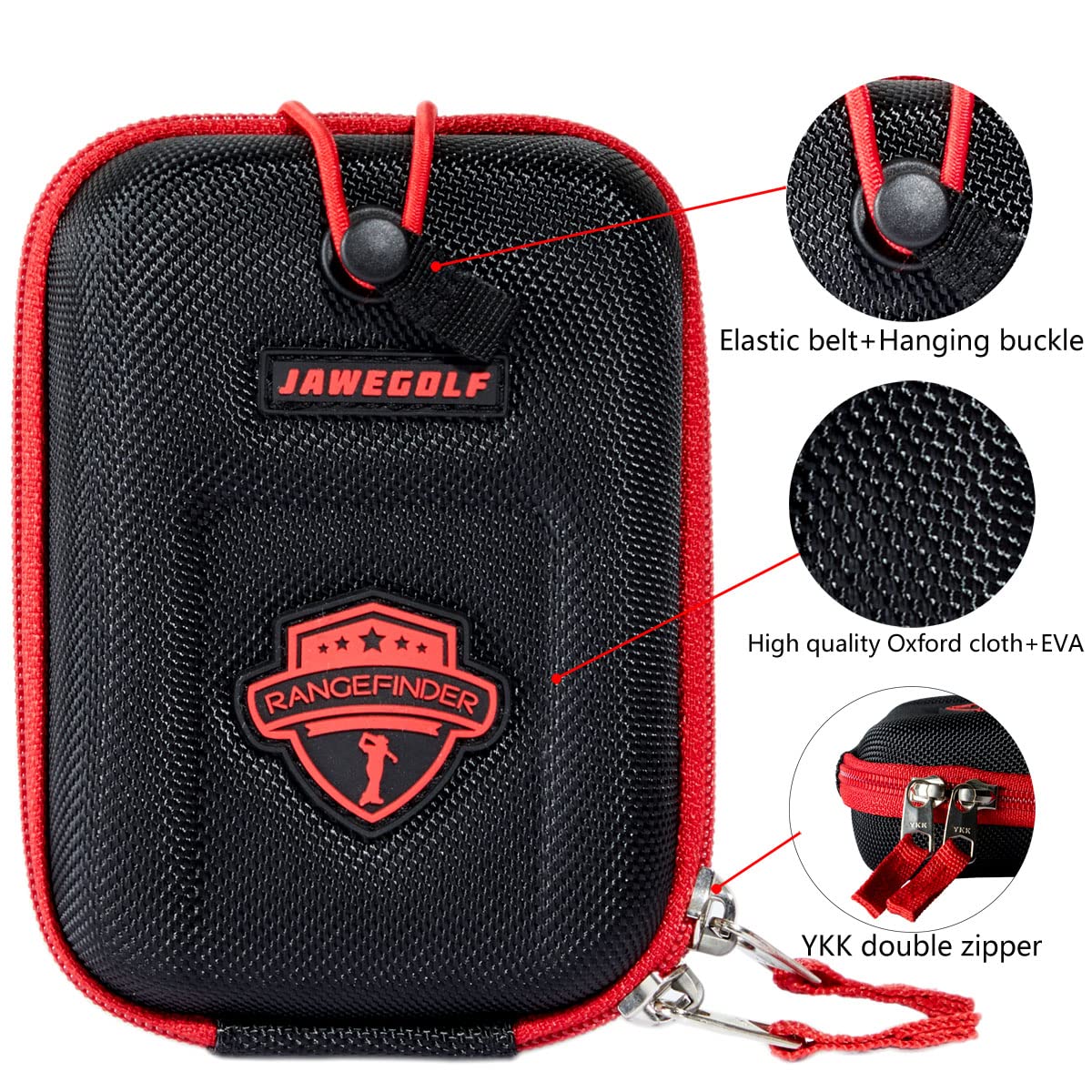 JAWEGOLF Carrying Cases Golf Rangefinder Case Bag Compatible with Bushnell Callaway Or Other Laser Rangerfinder (Black-Magnetic)