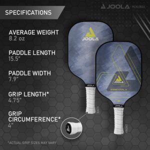 JOOLA Essentials Performance Pickleball Paddle with Reinforced Fiberglass Surface and Honeycomb Polypropylene Core, Blue