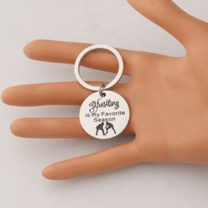 bobauna Werstling Keychain Wrestler Gift Wrestling Is My Favorite Season Wrestling Gift (werstling keychain)