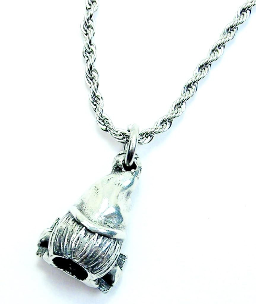 ChubbyChicoCharms Book Lover gnome 3D charm 20" Chain Necklace With Focal Charm Made In USA from Genuine American Pewter! For Women, Girls, Teen