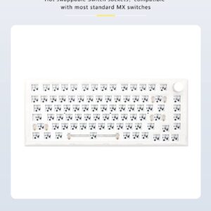 KPREPUBLIC NextTime X75 75% Gasket Mechanical Keyboard kit PCB Hot Swappable Switch Lighting effects RGB switch led type c Next Time 75 (X75 White Barebone Kit x1)