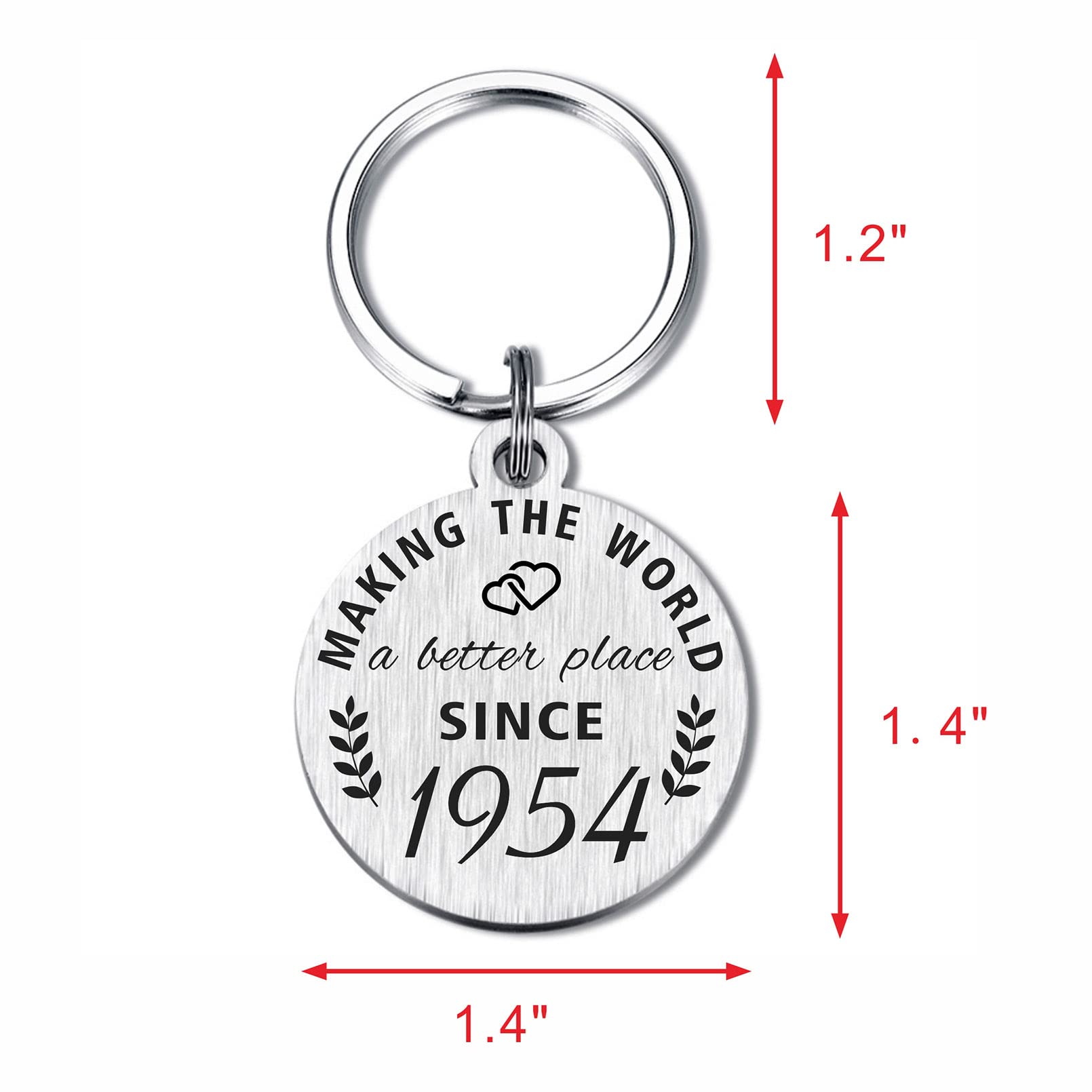 ABNTY 70th Birthday Gifts for Women Men, 70 Year Old Birthday Keychain, Born in 1954 Gifts, 1954 Birthday Decorations