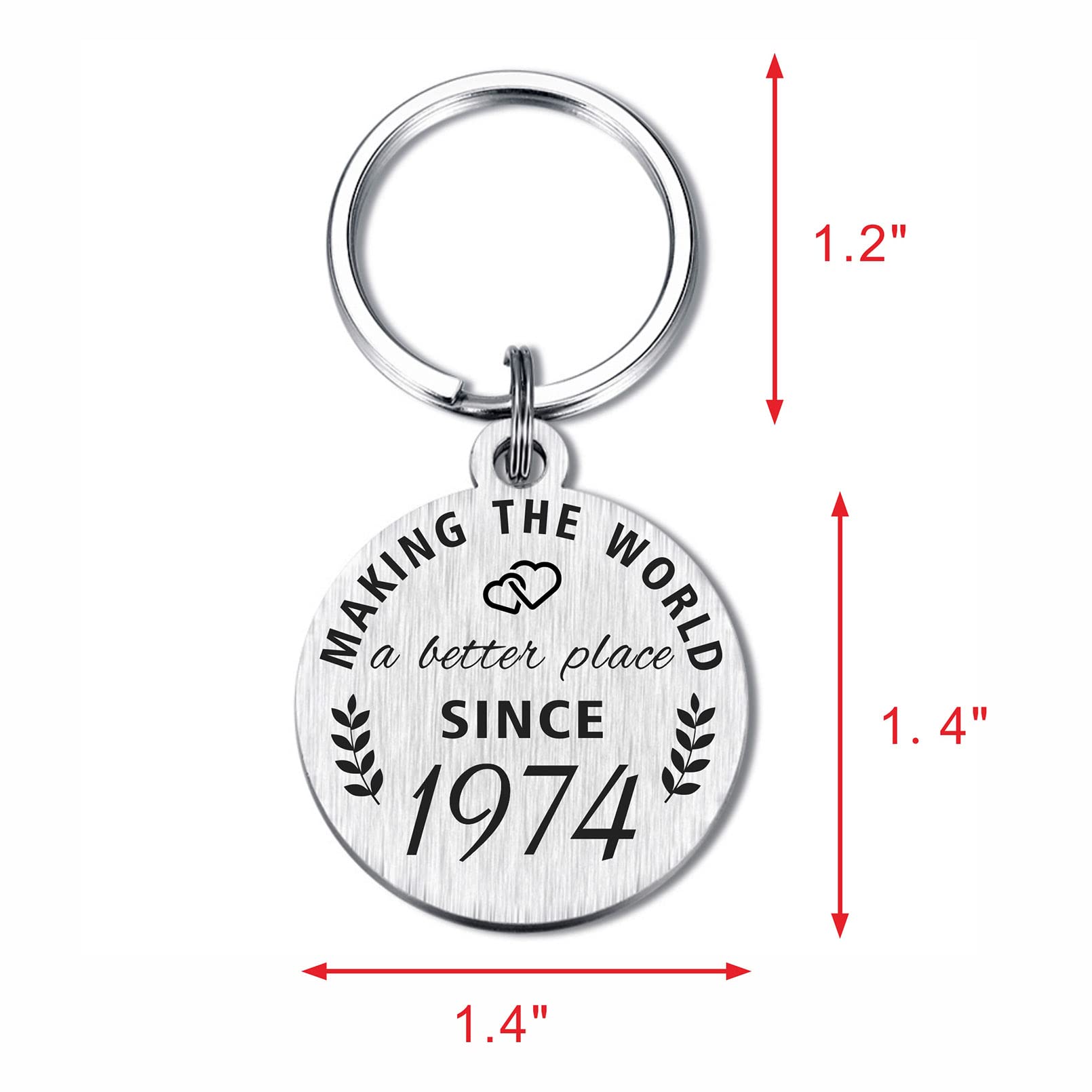 ABNTY 50th Birthday Gifts for Women Men, 50 Year Old Birthday Keychain, Born in 1974 Gifts, 1974 Birthday Decorations