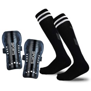 soccer shin guards pads with socks gear for soccer 3,4,5-16 year old and up little girls boys kids child youth toddler teenagers