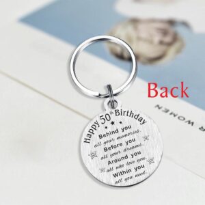 ABNTY 50th Birthday Gifts for Women Men, 50 Year Old Birthday Keychain, Born in 1974 Gifts, 1974 Birthday Decorations