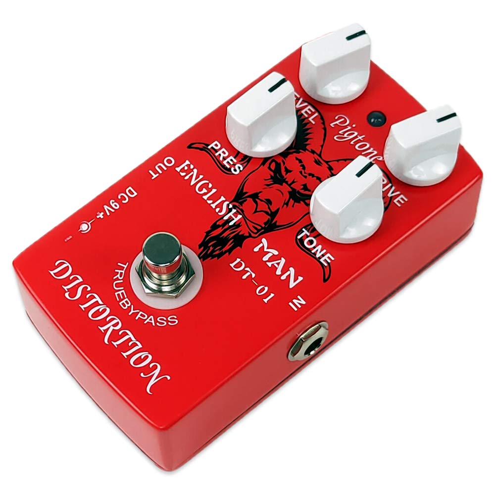 PP-24 Guitar Effect Pedal Classic Distortion Analog DC 9V True Bypass (Red)