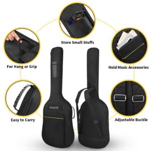 Muscab Bass Guitar Bag 7mm Padding Waterproof Electric Bass Case, Electric Bass Gig Bag Backpack with Neck Strap and Pockets, Black