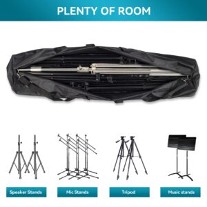 OUKMIC Tripod Carrying Bag, 48" Long Carry Case for Speaker Stands, Light/Lighting Stand, Mic/Microphone Poles - with Adjustable Shoulder Strap, Heavy Duty Handle and Double Zipper