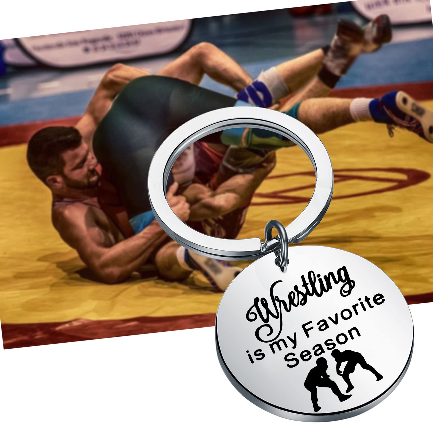 bobauna Werstling Keychain Wrestler Gift Wrestling Is My Favorite Season Wrestling Gift (werstling keychain)