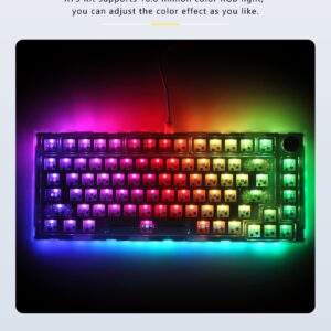 KPREPUBLIC NextTime X75 75% Gasket Mechanical Keyboard kit PCB Hot Swappable Switch Lighting effects RGB switch led type c Next Time 75 (X75 White Barebone Kit x1)