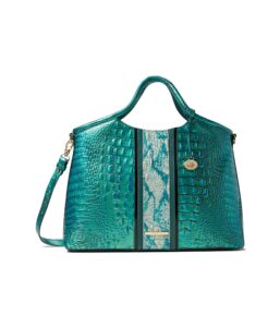 brahmin shimmer elaine satchel peacock one size