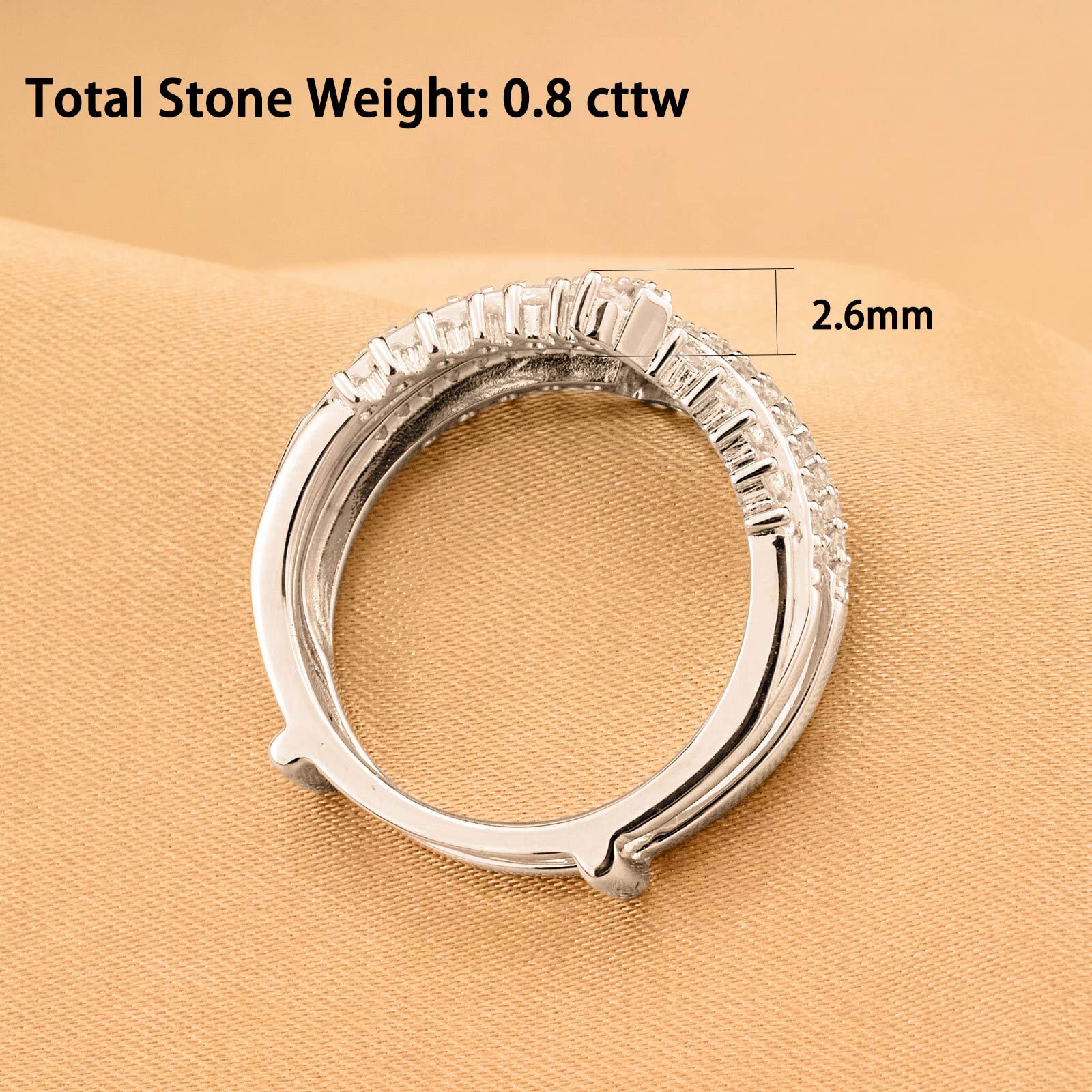 Newshe Jewellery Ring Enhancer for Engagement Rings AAAAA Cz Wedding Band for Women 925 Sterling Silver Bridal Eternity Size 7