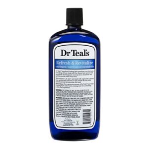 Dr Teal's Foaming Bath with Pure Epsom Salt, Refresh & Revitalize with Vitamins A, B & C, 34 fl oz (Pack of 4) (Packaging May Vary)