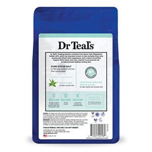 Dr Teal's Pure Epsom Salt Soak, Clarify & Smooth with Witch Hazel & Aloe Vera, 3 lbs (Pack of 4)