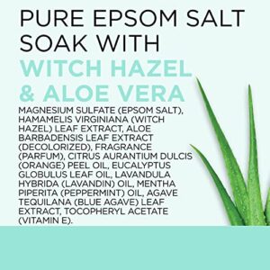 Dr Teal's Pure Epsom Salt Soak, Clarify & Smooth with Witch Hazel & Aloe Vera, 3 lbs (Pack of 4)