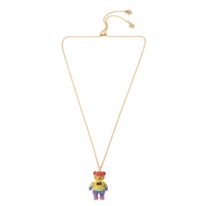 betsey johnson rainbow bear slider necklace