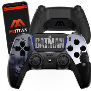 MODDEDZONE Smart Extreme Modded Controller + Anti Recoil 2 Remap Buttons & Interchangeable Thumbsticks & Hair Triggers, Tactical Buttons Compatible with PS5 Custom Controller PC (Bat)