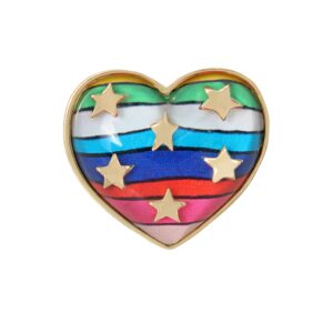 betsey johnson rainbow heart stretch ring