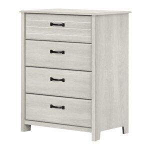 south shore ulysses 4-drawer chest, winter oak