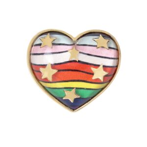 betsey johnson rainbow heart stretch ring