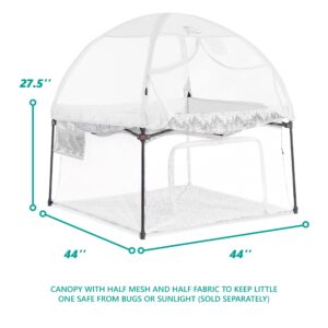 Dream On Me Ziggy Square Playpen Dove White/Easy Set Up/Breathable Mesh Walls/Stylish Finishes/Folds Compactly/Easy Storage/Lightweight/Ideal for Travel