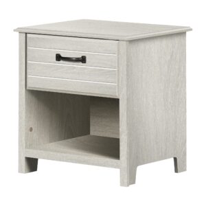 south shore ulysses 1-drawer nightstand, winter oak