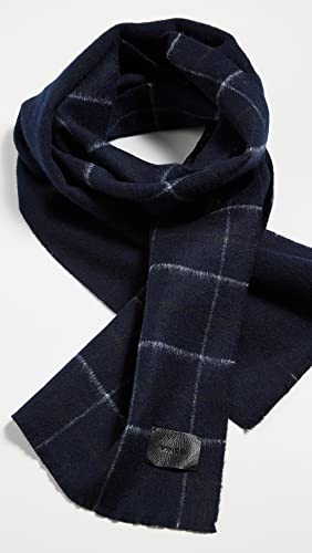 Vince Mens Double Face Cashmere Blend Creekside Plaid Scarf,Coastal,OS