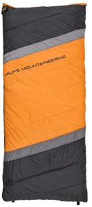 alps mountaineering zest +30° rectangle sleeping bag, apricot/charcoal