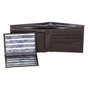 Nautica Mens Classic Leather Bifold Wallet, J-Class - Brown