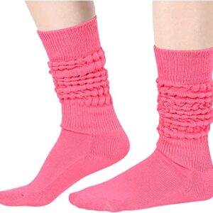 sockfun Pink Socks Scrunchie Slouch Scrunch Stacked Socks, 80s Socks 90s Socks