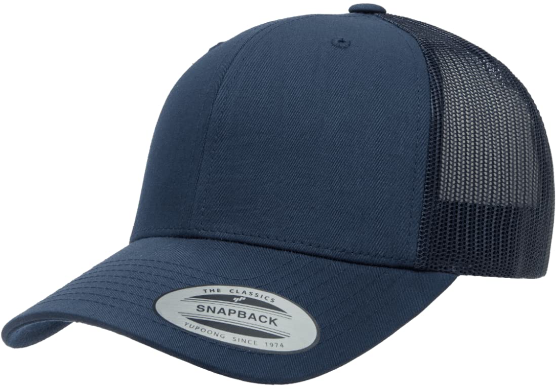 L2K Classics Plain Trucker Mesh Cap Baseball Cap - Mens Hats Trucker Hats for Men - Navy