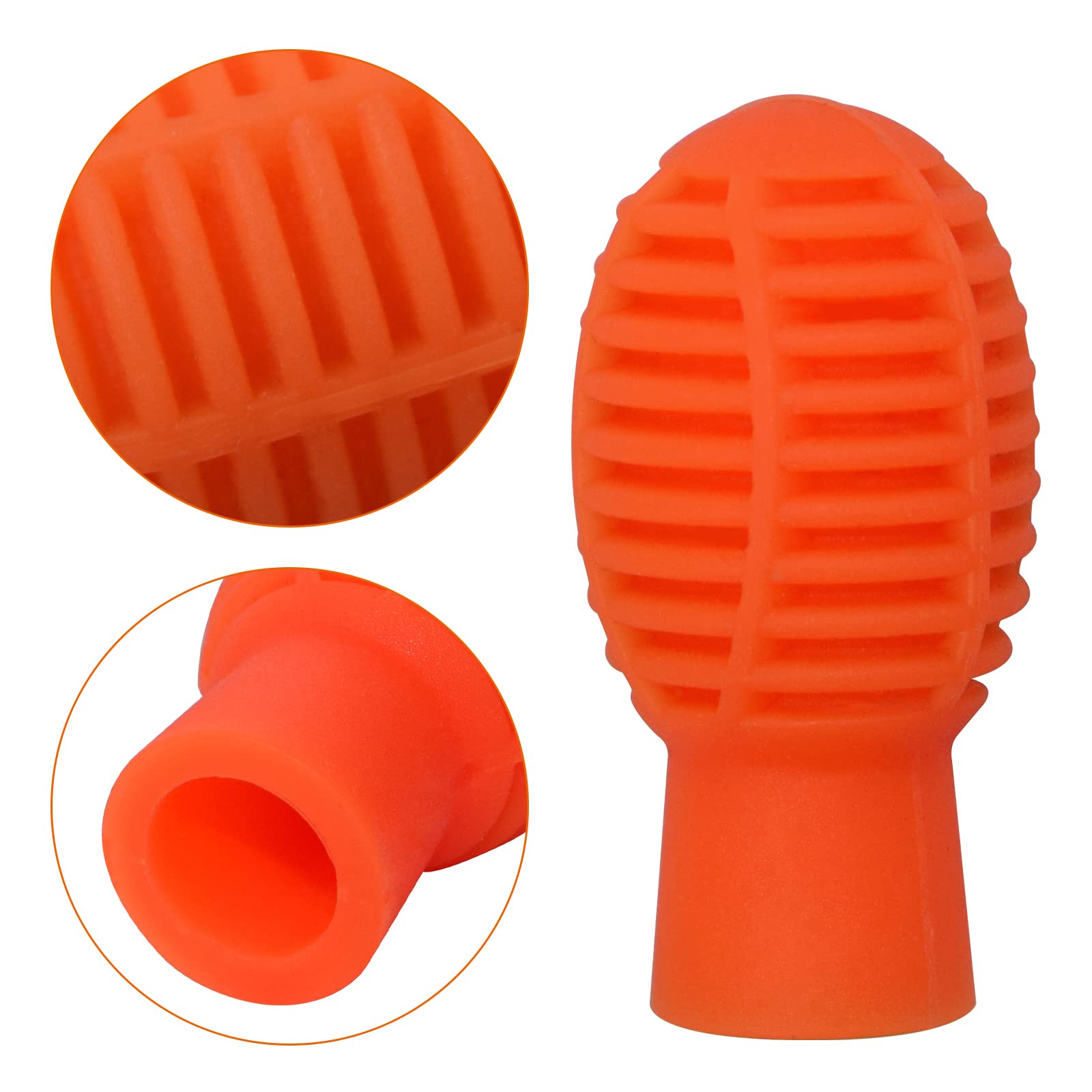 MySit 4Pcs Drum Mute Silicone Drumstick Silent Practice Tips Drum Dampener Accessory, Musical Instruments Accessory Percussion Mute Replacement for Protect Drums and Drumsticks Head - Orange