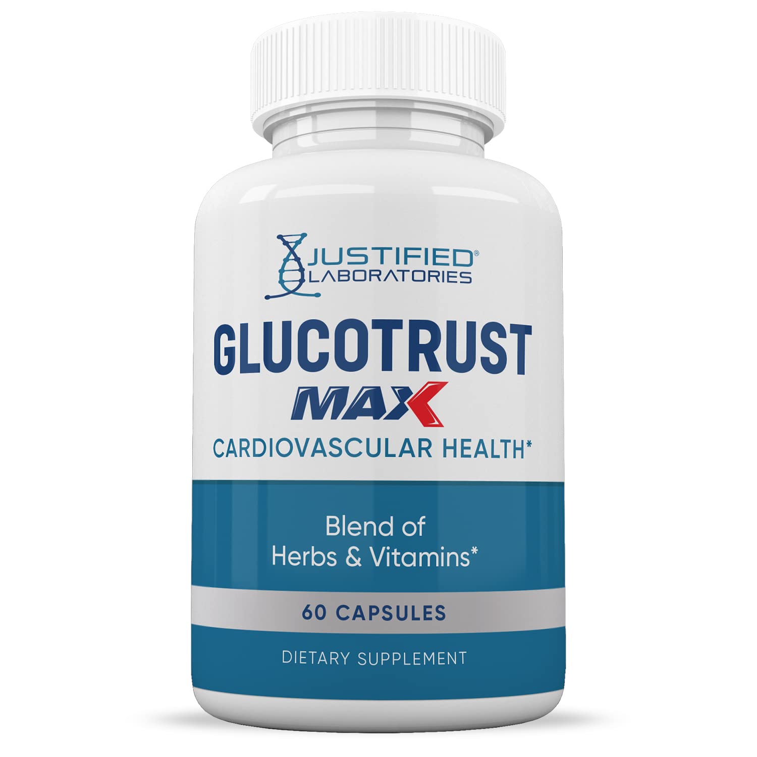 Justified Laboratories (3 Pack) Glucotrust Max 1295MG Formula Supplement Pills 180 Capsules