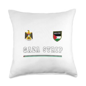 gaza strip national pride t-shirts palestinians gaza strip t-shirt sport/soccer jersey tee flag football throw pillow, 18x18, multicolor