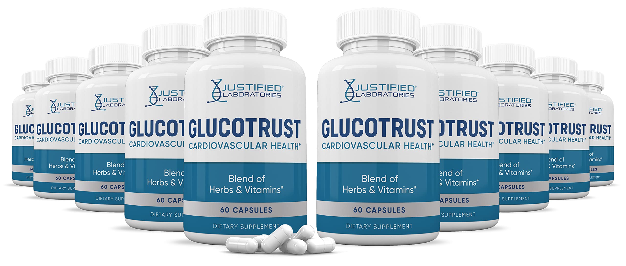 (10 Pack) Glucotrust Advanced Formula 620MG Supplement Pills 600 Capsules