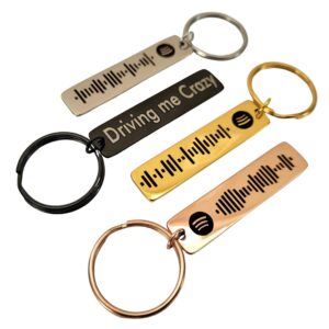 nationinfashion spotify code custom music code keyring spotify keychain personalized keycring both side engraving for him her women men best friends mom dad sister brother