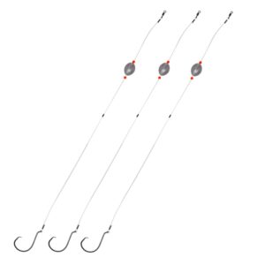 tooth shield tackle 3 pack premium fluorocarbon grouper bottom rigs saltwater fishing rigs hooks flounder snapper inlet ready rig (hook: #8 - 3 oz. weight)