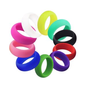 yofanst 10 pack colorful silicone band ring for women breathable durable rubber bands size 9