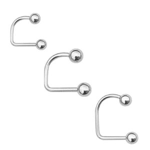 huasai medusa piercing jewelry stainless steel monroe lip rings for women u shaped ball tragus cartilage earrings punk pierced body jewelry set(3 pcs)