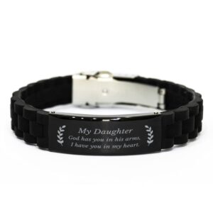 memorial daughter bracelet, my daughter, god has you in his arms, i have you in my heart, memorial gifts for loss of loved one