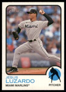 baseball mlb 2022 topps heritage #85 jesus luzardo nm near mint marlins