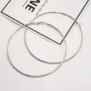 VONALA 925 Sterling Silver Circle Endless Hoop Earrings - Jewellery for Women 65MM