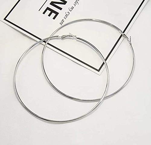 VONALA 925 Sterling Silver Circle Endless Hoop Earrings - Jewellery for Women 65MM